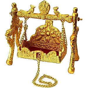 satisfactory nation Laddu Gopal Golden Jhula Bal Gopal Swing Kanha Ji Jhula Metal Jhula Swing Carousel Ladoo Gopal Jhula Janmashtami,Small