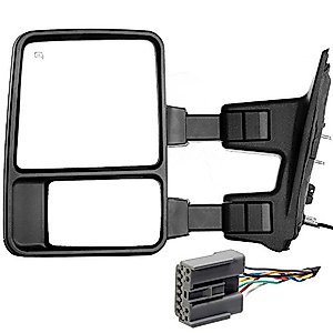 ROADFAR Towing Mirror Fits for 2003-2007 for Ford for F250/for F350/for F450/for F550 Super Duty 2003 2004 2005 for Ford for Excursion Tow Mirror Left Side Power Heated Turn Signal Light Black