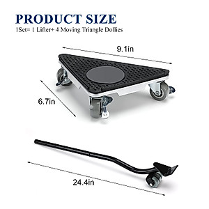 BSTCYZL Furniture Moving Dolly 3 Wheels Heavy Duty Furniture Movers Easy Furniture Lifter Mover Tool Set 4 Pack for Heavy Object, 1200 LBs Load Capacity