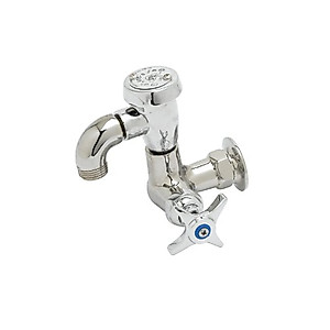 T&S Brass B-2301 Sill Faucet, Single Hole, Vacuum Breaker, 3/4-Inch Hose Thread Outlet, Polished Chrome