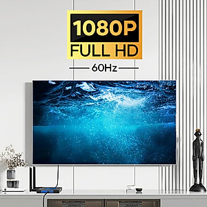 Wireless HDMI Transmitter and Receiver, 2.4/5G Supports 1080P Range up to 820ft Wireless Video Transmitter for TV with LoopOut and Support IR from PC/Laptop/Set-top/DSLR to Monitor/Projector/TV