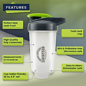 Grown American Superfood Official Shaker Cup | Great for Grown American Superfood and Protein Shakes | 20oz
