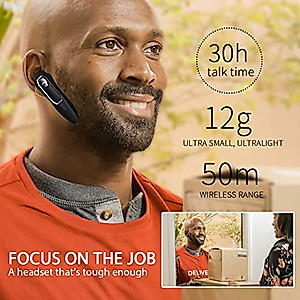 Micool Bluetooth Earpiece,30 Hours Talking Time,Noise Cancelling,12g Lightweight, Handsfree Wireless Bluetooth Headset for Cell Phone,PC