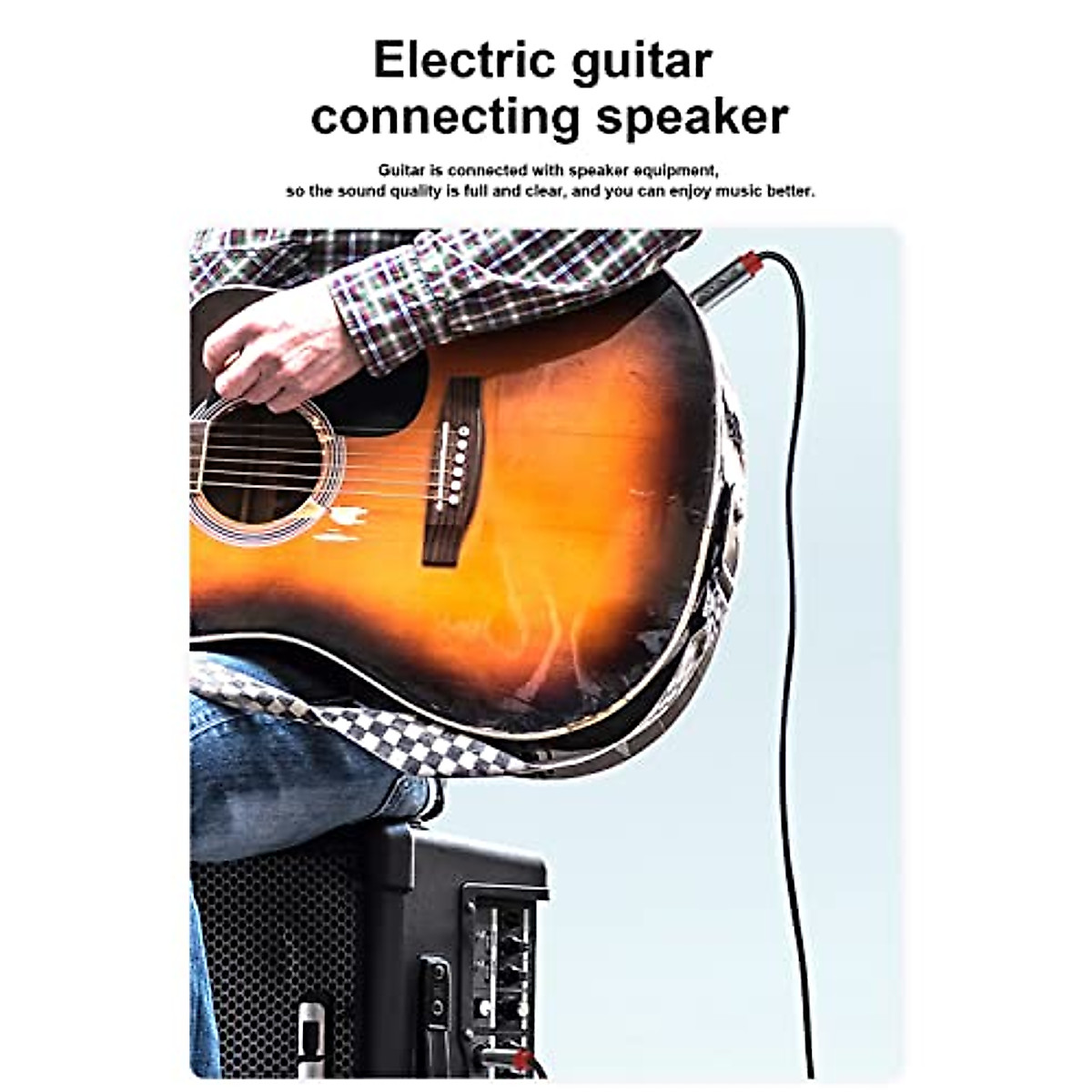 ANYPLUS Instrument Cable,【16.5ft/5m-1pack】 6.35mm Male to Male 1/4 inch to 1/4 inch Audio Cable, Fish Wire Braided TRS Cable, for Guitar Cable, Bass, Keyboard, Mixer, Amplifier, Equalizer, Speaker.