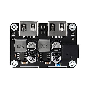 MELIFE 2pcs 12V to 5V DC USB Buck Converter, Dual USB Port Fast Charger Board Compatible Waterproof Voltage Step Down Connector DC-DC 6-30V 12V 24V to 5V