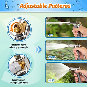 AUTOMAN Full Size Garden Hose Nozzle 2 Pack, High Pressure Pistol Grip Water Nozzle Sprayer with Threaded Front, Adjustable Spray Water Flow for Washing Car, Cleaning Ground, Watering Plants