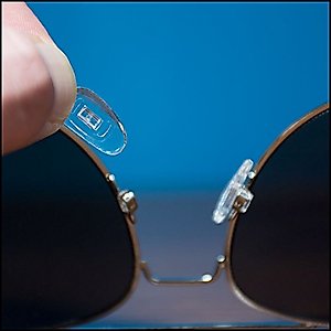 Premium Grade Soft Silicone - D -Shape Push-in Silicon Nose Pads for Glasses, Sunglasses, and Eye Wear (D-Shape Push-in 15MM, 2)