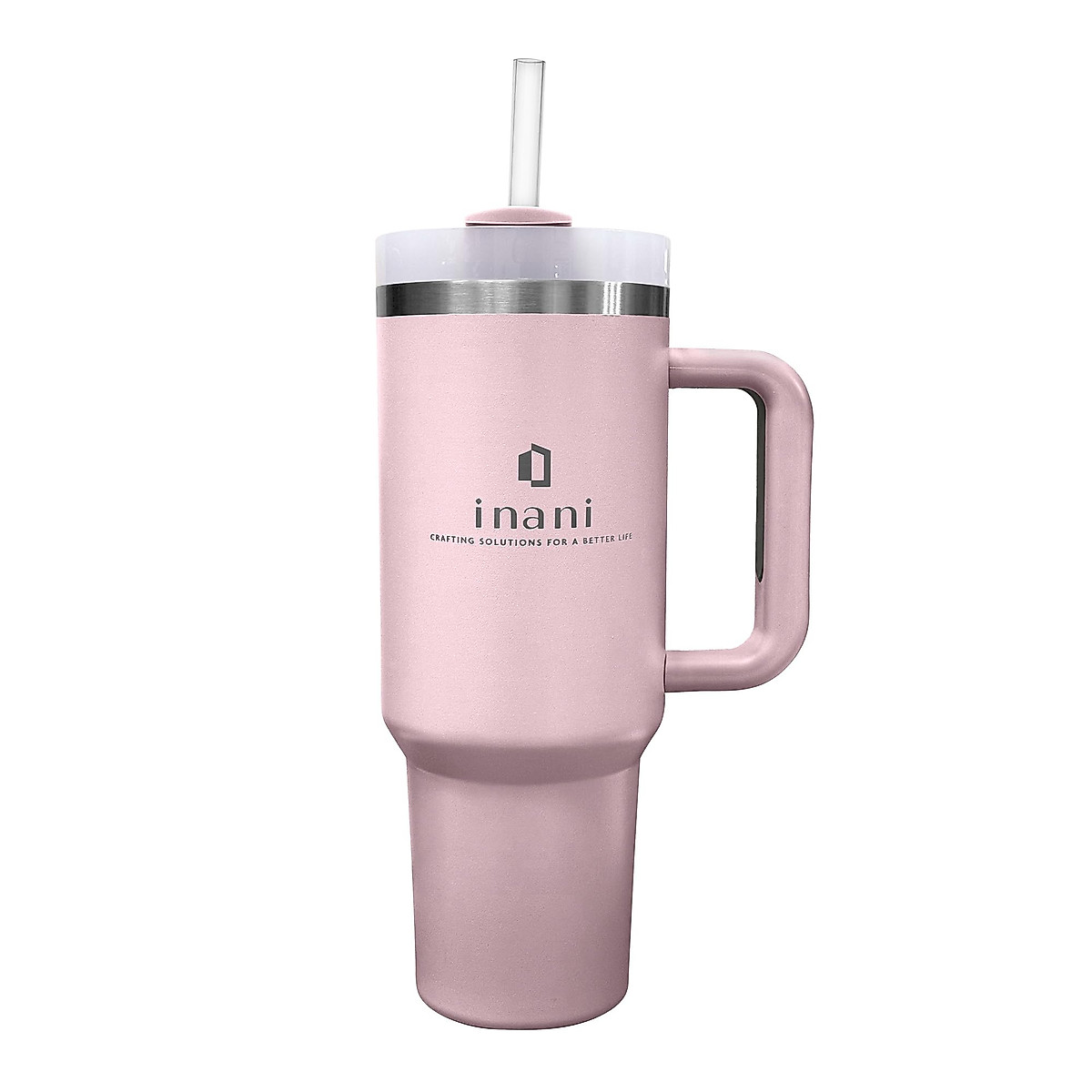 inani 40oz Tumbler With Handle And Straw, Insulated Travel Cup, Leak-Resistant, Spill-Proof Lid, Dishwasher Safe, BPA-Free, Double-Wall Insulated Premium Mug For Hot Or Iced Beverage, Rose Pink