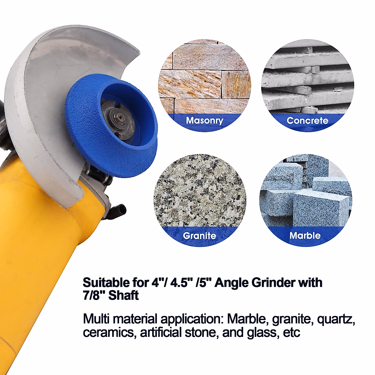 Diamond Profile Wheel 3 Inchx7/8"x10mm, HIGHDRIL Demi-bullnose Edge Abrasive Grinding Wheel Vacuum Brazed Diamond Grinding Disc for Tile,Quartz,Marble,Granite,Ceramic,Artificial stone