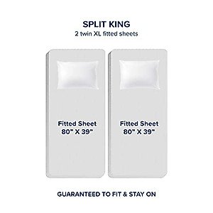 Bare Home Super Soft Fleece Sheet Set - Split King Size - Extra Plush Polar Fleece, No-Pilling Bed Sheets - All Season Cozy Warmth (Split King, Red)