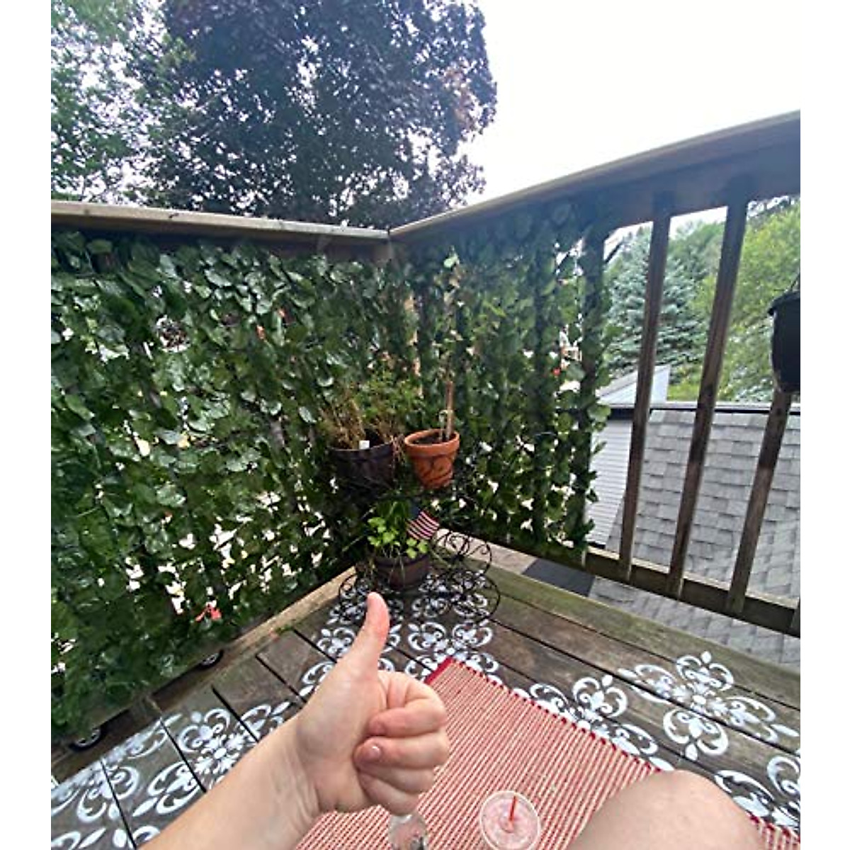 Artificial Ivy Privacy Fence Screen, Faux Ivy Leaves Hedge Fence and Vine,Heavy Duty Fencing Mesh Shade Net Coverfor Wall Home Outdoor Decor, Garden, Yard Decoration (Green) (118', 59')