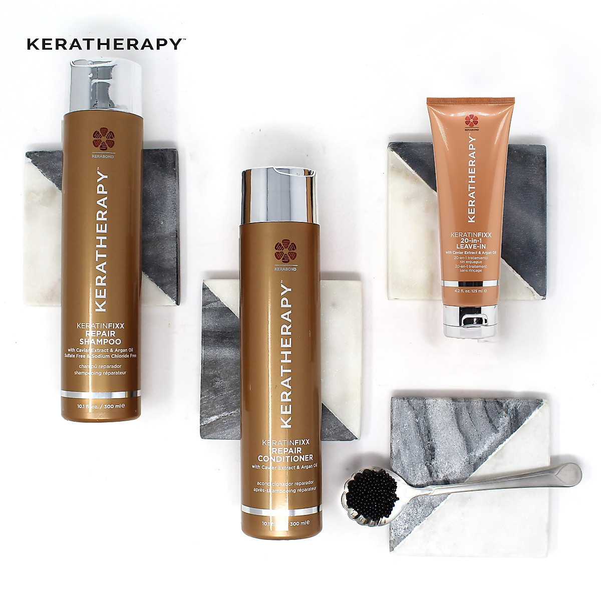 KERATHERAPY Keratin Infused KeratinFIXX Repair Shampoo, 33.8 fl. oz., 1000 ml - Repair Shampoo for Dry, Damaged or Frizzy Hair with Caviar Extract, Argan Oil & Kerabond Technology to Repair Breakage