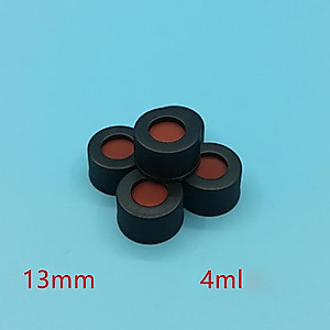 ULTECHNOVO Glass Vials with Screw Caps, Clear Liquid Sample Glass Bottles, 20pcs Chromatography Vials Reagent Serum Storage Bottle with Scale and Black Solid Lid and Septa