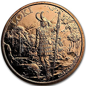 Jig Pro Shop Norse God Series 1 oz .999 Pure Copper Round/Challenge Coin (Loki ~ God of Mischief)