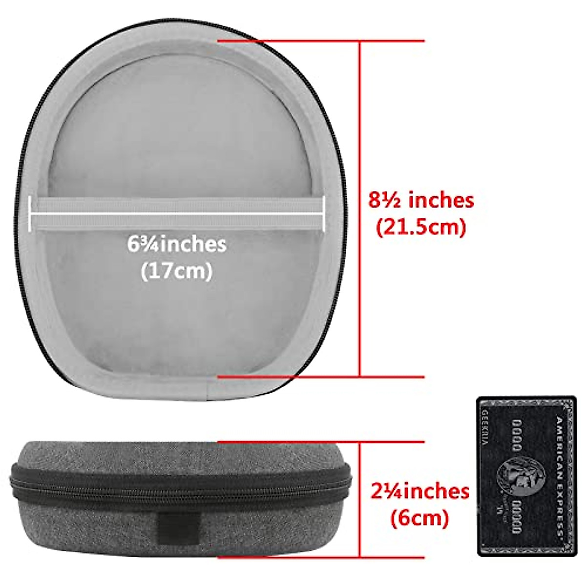 Geekria Shield Case Compatible with Bose QC45, QC35 II, QC35, QC25,QCSE, Noise Cancelling Headphones 700 Headphones, Replacement Protective Hard Shell Travel Carrying Bag with Cable Storage (Grey)