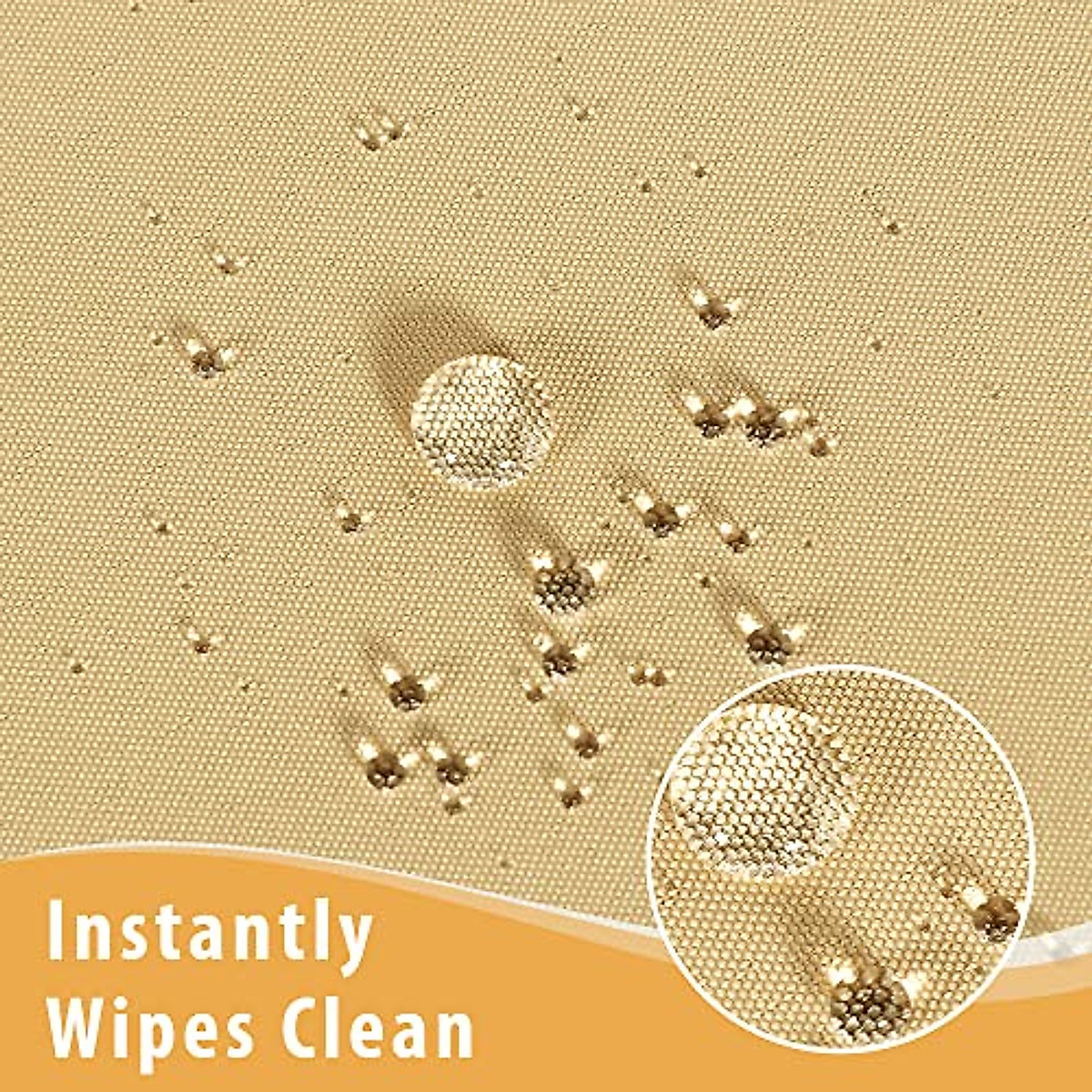 Obstal 2 Pack Table Clothes for 6 Foot Rectangle Tables - Water Resistant Washable Fabric Polyester Rectangle Table Cover for Outdoor/Indoor Uses, Champagne, 72L x 30W x 30H Inches