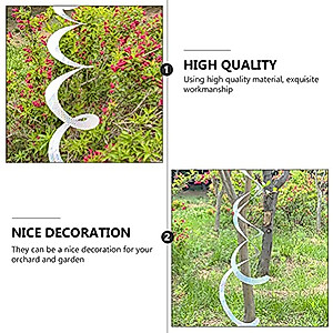 Happyyami 2pcs Bird Reflective Scare Rods Orchard Garden Artifact Wind Twisting Reflective Expeller Spinner Deterrent Control Device Keeps Woodpeckers Birds Away