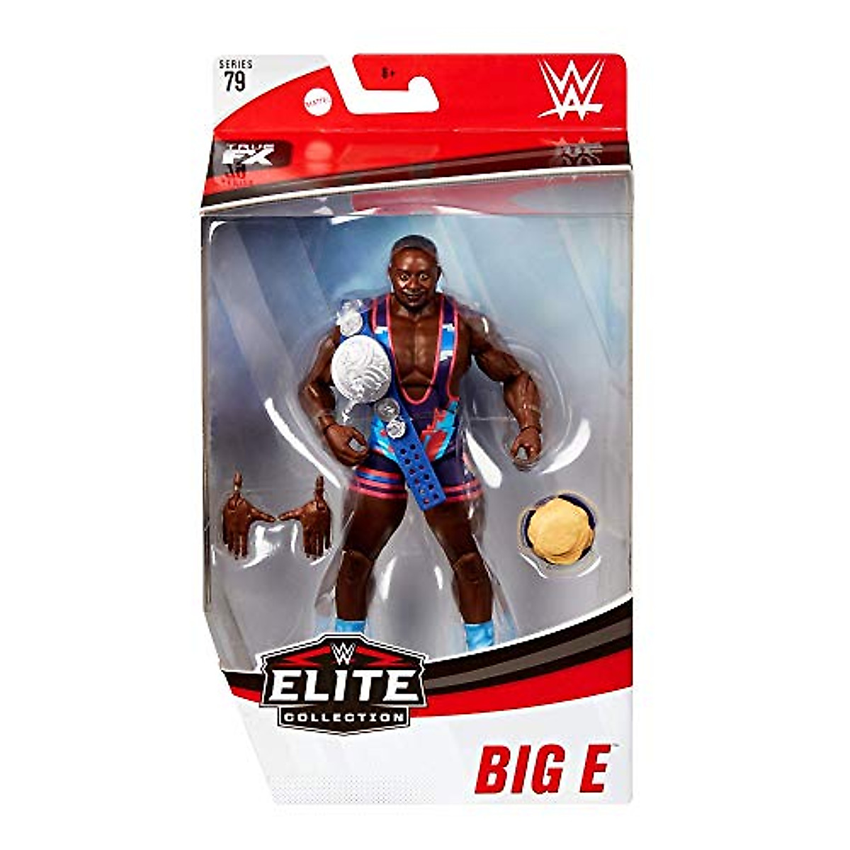 WWE Big E Elite Series #79 Deluxe Action Figure with Realistic Facial Detailing, Iconic Ring Gear & Accessories