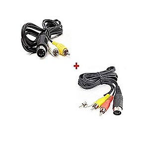 WICAREYO AV Audio Video Composite TV Cable for Genesis 1 & 6ft Audio Video AV Cable 9 Pin for Genesis 2 & 3