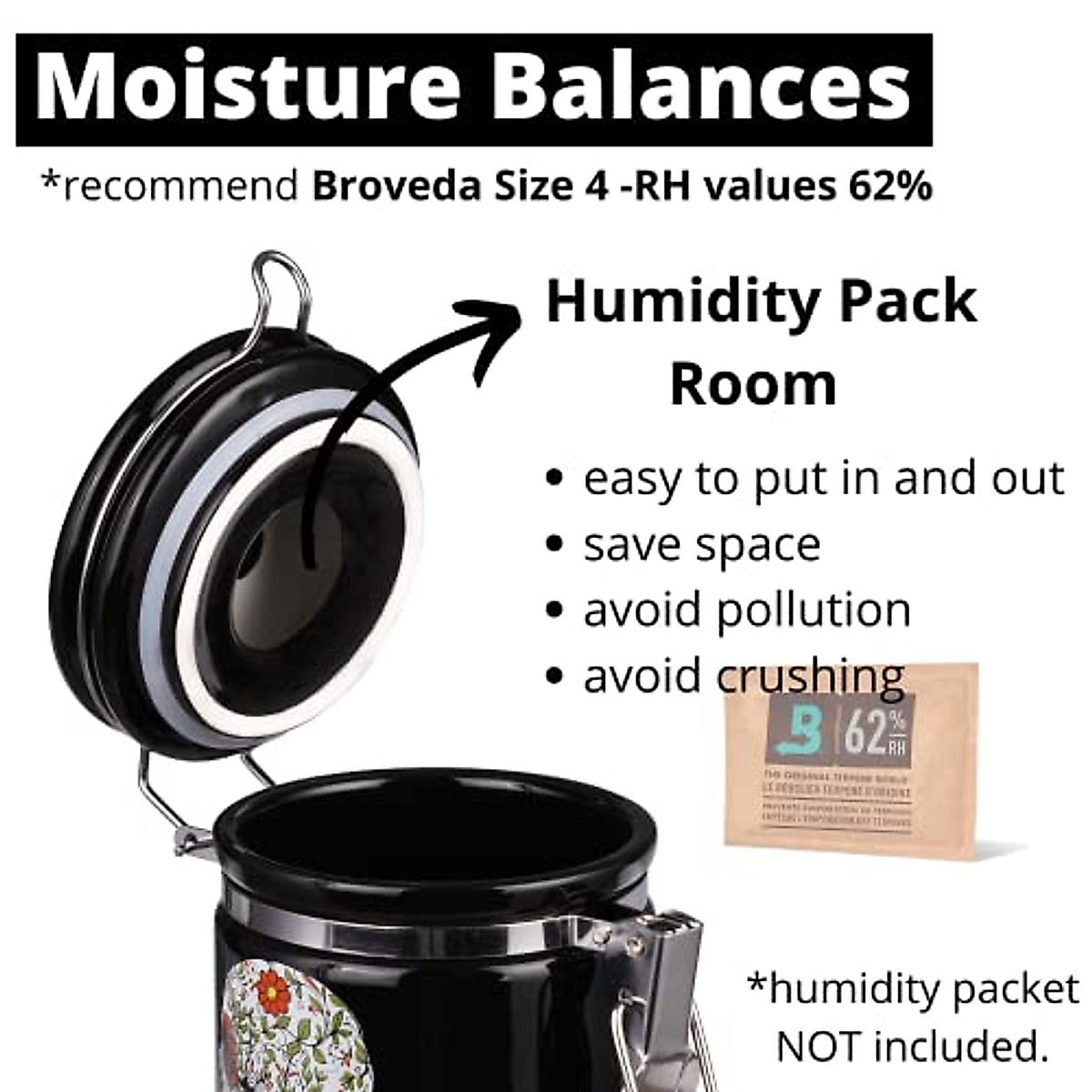 Sugar Skull Stash Jar Half Oz (250ml), Odor Smell Proof Jar Airtight Container Keep Herbs Fresh Storage, Flower Skull Bowl Bottle Holder - Goth Skull Decor Gothic Sugar Skull Gifts for Women -Black