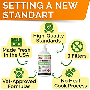 StrellaLab Liquid Glucosamine for Dogs (16 OZ) - All-Natural Hip & Joint Supplement for Dogs, Glucosamine Chondroitin Liquid, MSM & Collagen for Dogs Mobility, Joint Pain Relief for Small & Large Dogs