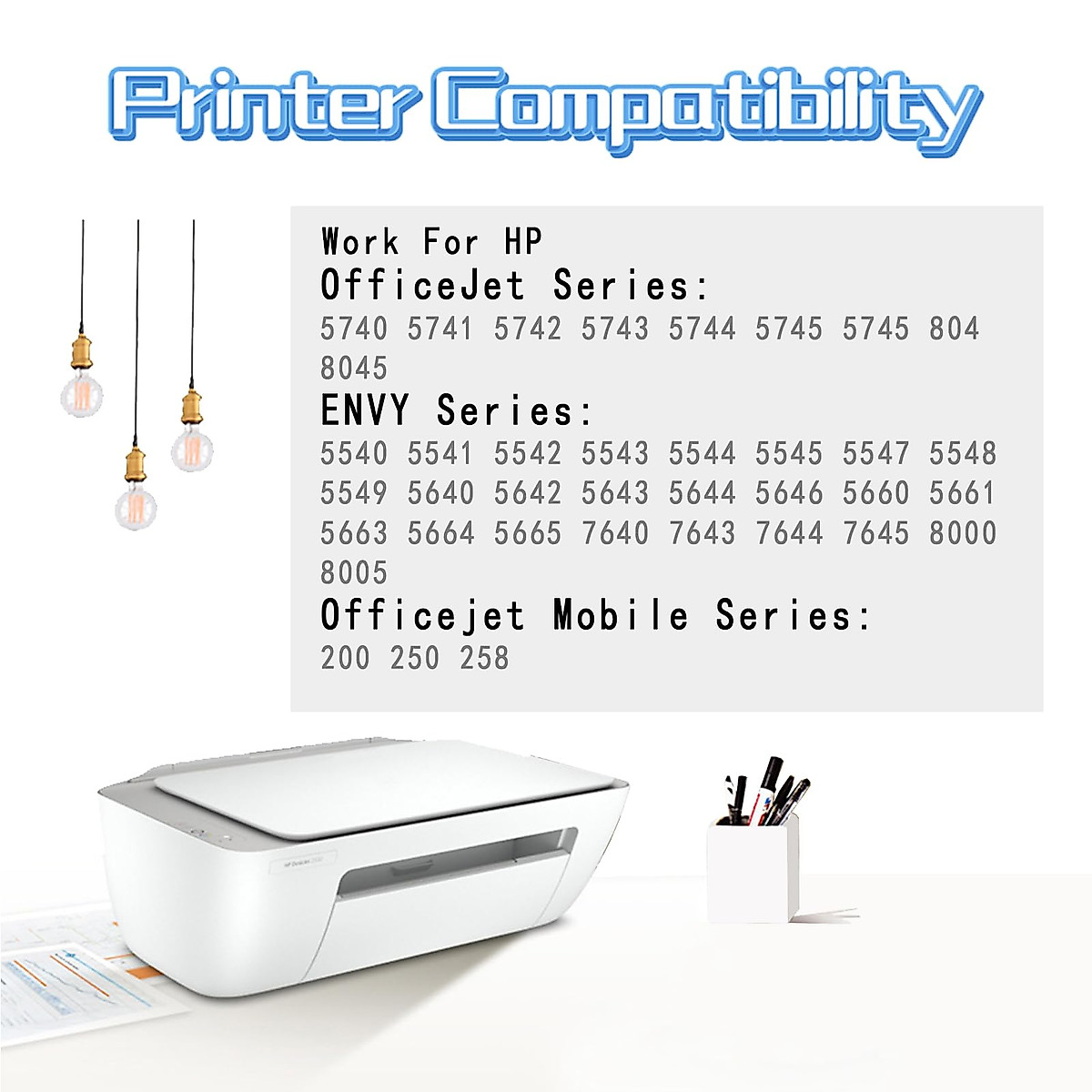 62XL Ink Cartridges Combo Pack(2 Black) Replacement for HP 62 62XL Ink Cartridge Compatible for HP Envy 5540 5549 5640 5660 7640 7645 OfficeJet 5740 5741 8040 Office