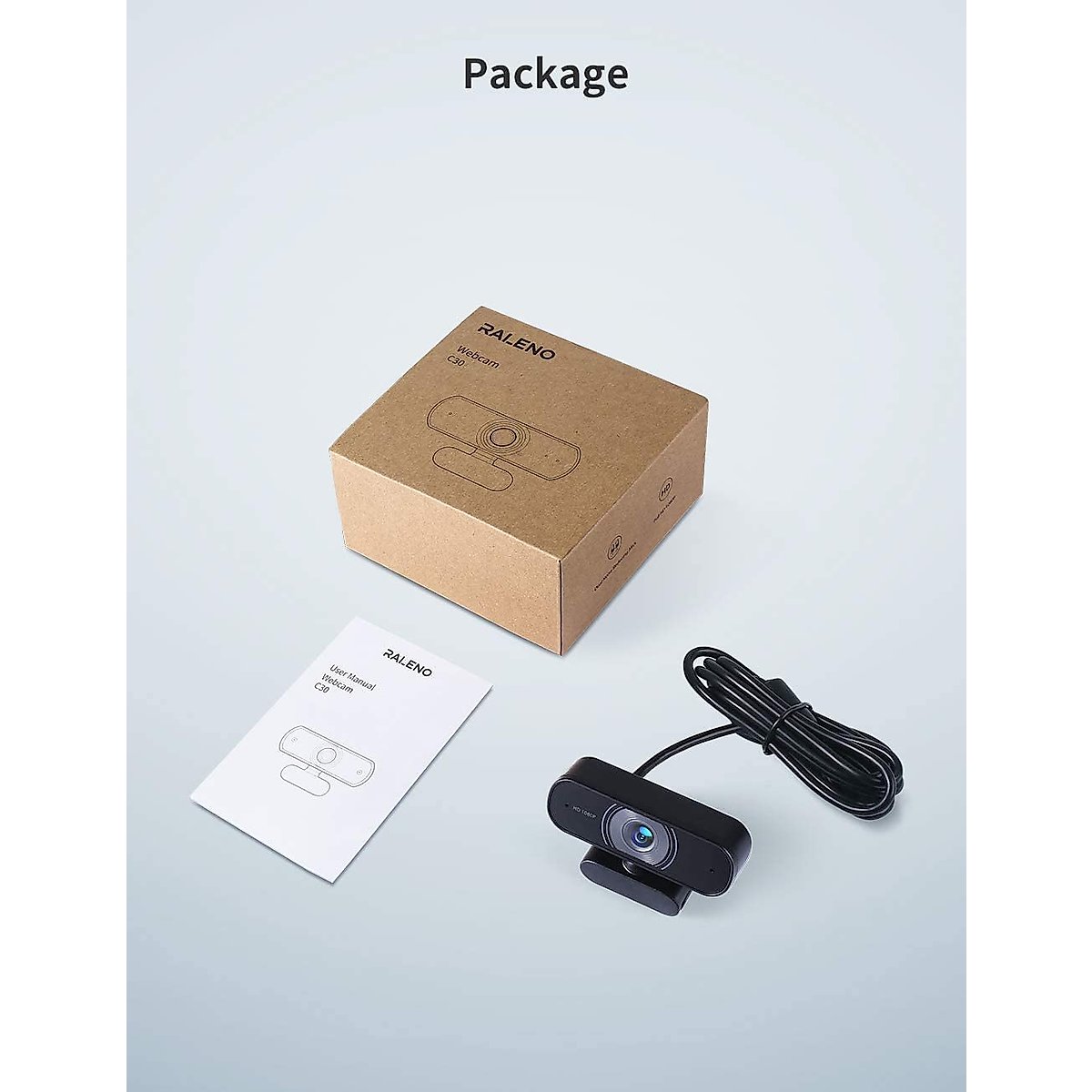 1080P Webcam, Desktop Camera with Dual Microphones, for PC/Mac Book/Laptop. Suitable for Windows, MacOS, NetWare, Linux