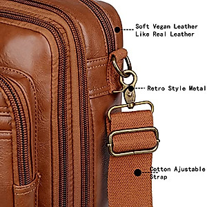 Leather Laptop Backpack Briefcase Hybrid 15.6 Inch Laptop Travel Backpack Hiking College Backpack for Men BC-04 (Brown)