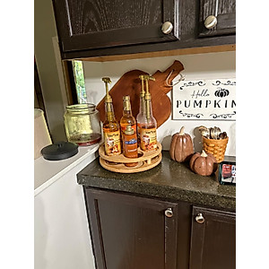 SONKONIA Coffee Syrup Organizer Rack, 7 Bottles Capacity Rotating Coffee Bar Organizer, Space-Efficient Syrup Holder, with Anti-Slip Design, Ideal for Countertop, Coffee Bar, Brunch Essentials