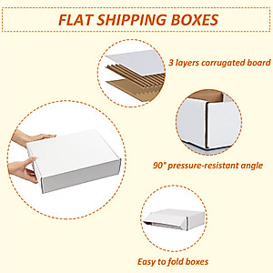 HORLIMER 12x9x3 inches Shipping Boxes Set of 20, White Corrugated Cardboard Box Literature Mailer