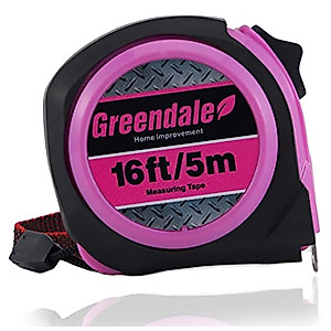 Greendale - 4 Pack of Pink 16ft Tape Measures - Retractable, Autowind and Easy Lock - Inches and Centimeters