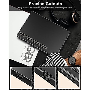 TiMOVO Case for Samsung Galaxy Tab S10+ Plus 2024/S9 Plus 2023, Soft TPU Back Protective Cover with S Pen Holder for Galaxy Tab S10+/S9+ 12.4 inch Tablet, Support Auto Wake/Sleep, Black