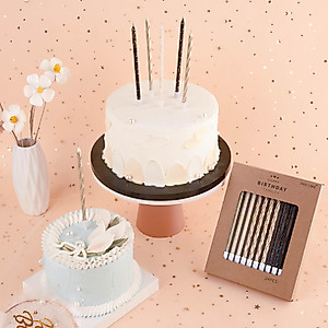 PHD CAKE Gold, Black, White Long Thin Birthday Candles, Cake Candles, Birthday Parties, Wedding Decorations, Party Candles
