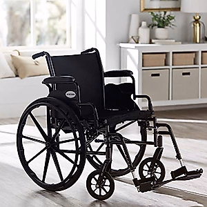 McKesson Wheelchair, Swing Away Foot Leg Rest, Desk Length Arms Flip Back, 20 in Seat, 300 lbs Weight Capacity, 1 Count