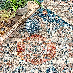 nuLOOM Corolla Persian Vintage Area Rug, 10' 2" x 14', Beige