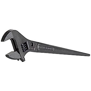 Klein Tools 3227 Extra Wide Adjustable Wrench, Construction Spud Wrench for Up to 1-7/16-Inch Nuts and Bolts, 10-Inch, with Tether Hole
