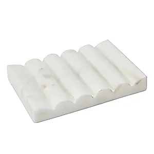 Contemporary Carved Marble Soap Dish for Bathrooms