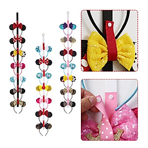 Fancheer 3Pcs Mouse Ears Headband Holder Headpiece Hanger Organizer Hair Accessories Storage Hanging Wall Display Decor