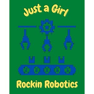 Just A Girl Rockin Robotics: Robotic Journal for Girls | 200 Pages 8 x 10 Wide Ruled Notebook