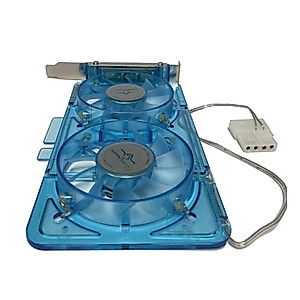 Vantec SP-FC70-BL Spectrum System Fan Card with Dual Adjustable 70mm UV LED Fans (Blue), 195x92x20mm