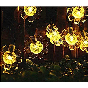 AMZSTAR Solar Sunflower String Lights, 21ft 50 Sunflower LED Christmas Light Waterproof Solar Fairy String Lights for Outdoor, Gardens, Homes, Wedding, Christmas Decoration (Warm White)