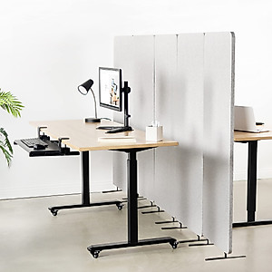 VIVO Freestanding 24 x 66 inch Privacy Panel, Cubicle Divider, Acoustic Wall Partition, Single 24 inch Panel with 2-Sided Zipper Attachment System, Gray, PP-1-T024G