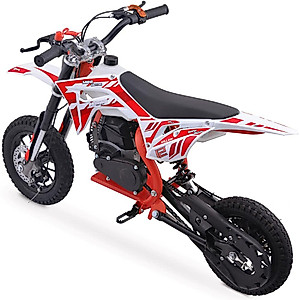 MotoTec Villain 52cc 2-Stroke Kids Gas Dirt Bike Red