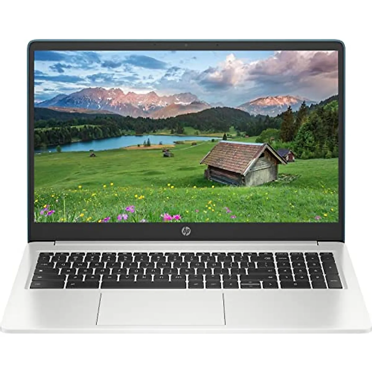 HP 2023 Newest Chromebook Laptop, Intel Quad-Core Processor, 15.6 inch HD Display, 8GB Memory, 64GB eMMC, 128GB MicroSD Card, Intel UHD Graphics, Wi-Fi, Bluetooth, Chrome OS, Bundle with JAWFOAL