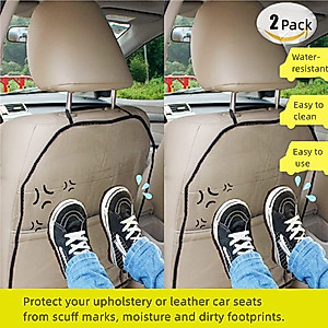 Anjien Kick Mats Back Seat Protector, 2 Pack Car Seat Protector Transparent Back Seat Protector for Kids, Made with Waterproof Material, Large Size Back Seat Cover Fits Most Cars