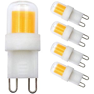ZHENMING G9 LED Light Bulbs, Dimmable G9 Base, 4W Equivalent 40W Halogen, 300LM, Warm White 3000K, AC 110V/120V/130V, G9 Bin-pin Base, G9 Bulbs for Home Lighting (Pack of 4)