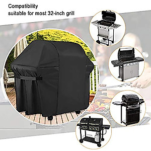 Samhe BBQ Grill Cover, 32-Inch Heavy Duty Waterproof UV Resistant Tear Resistant BBQ Gas Grill Cover for Nexgrill Brinkmann Weber Char-Broil