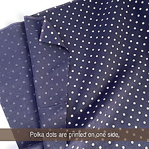 Americana Navy Blue Polka Dot Homespun Cotton Fabric by JCS - Sold by The Yard