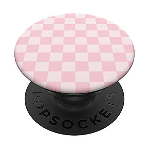 Classic Checkered Checker Checkerboard Blush Pink Pattern PopSockets Swappable PopGrip