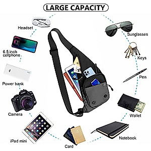 LPPJY Sling Bag Chest Shoulder Backpack Crossbody Bags for Men Women Casual Daypack Travel Outdoors (Grey)